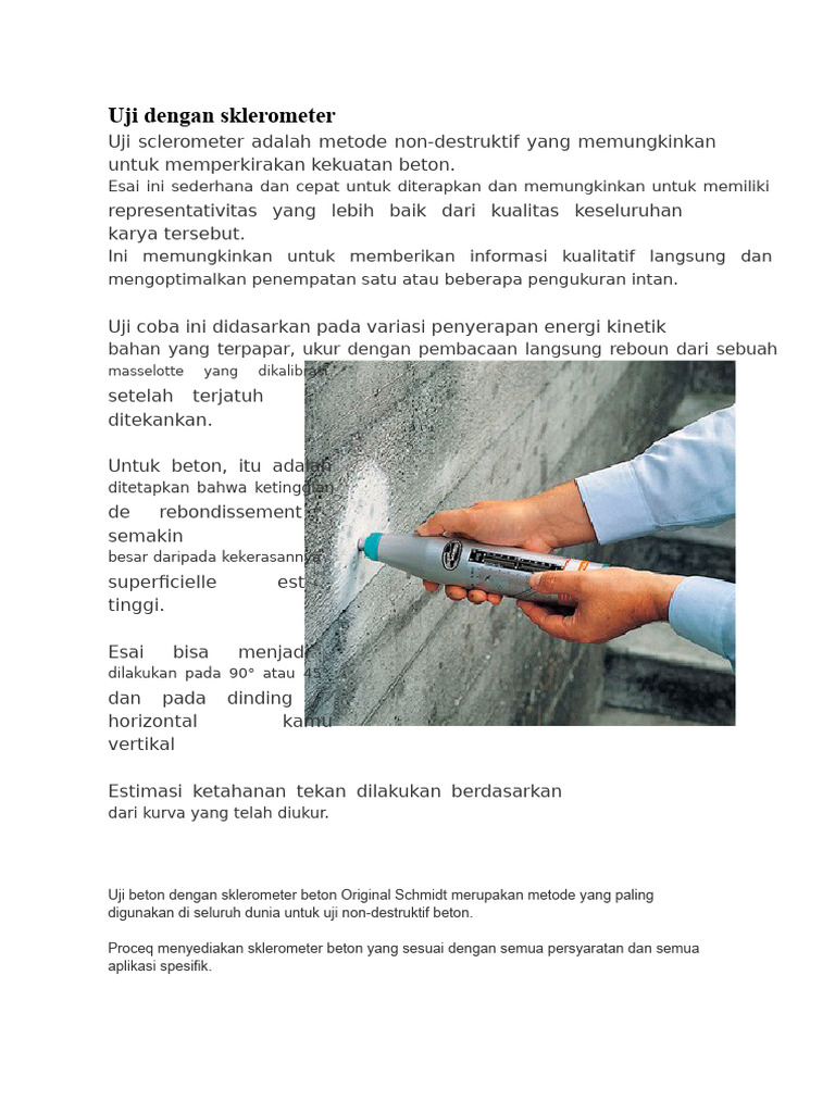 Uji Kekuatan Beton dengan Sklerometer | PDF
