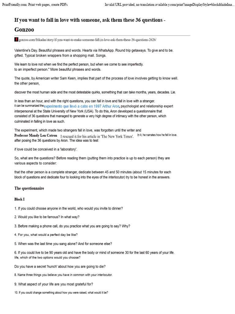 36 Questions to Ignite Love | PDF | Love