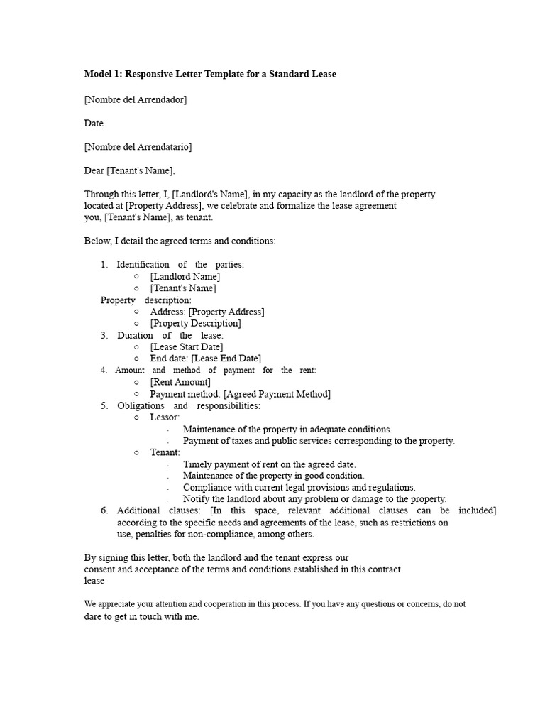 Standard Lease Agreement Template | PDF