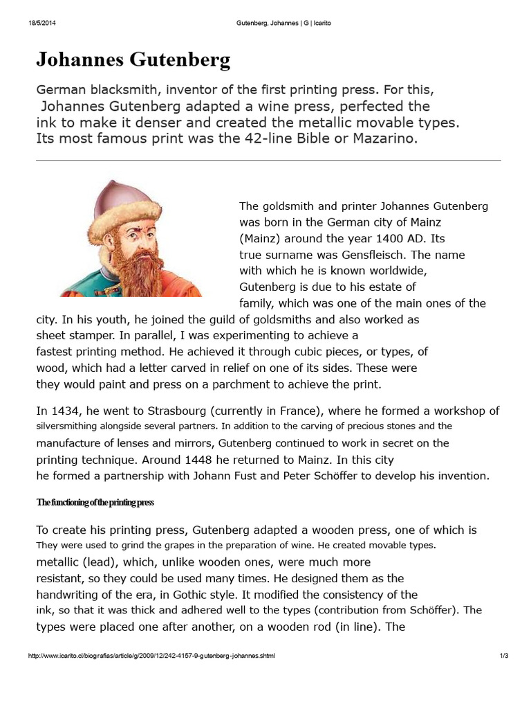 Gutenberg and the Printing Revolution | PDF | Johannes Gutenberg ...