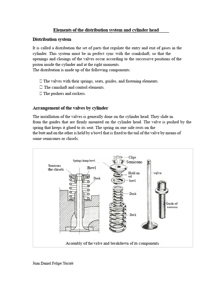 Cylinder Head and Distribution System Overview | PDF | Diesel Engine ...