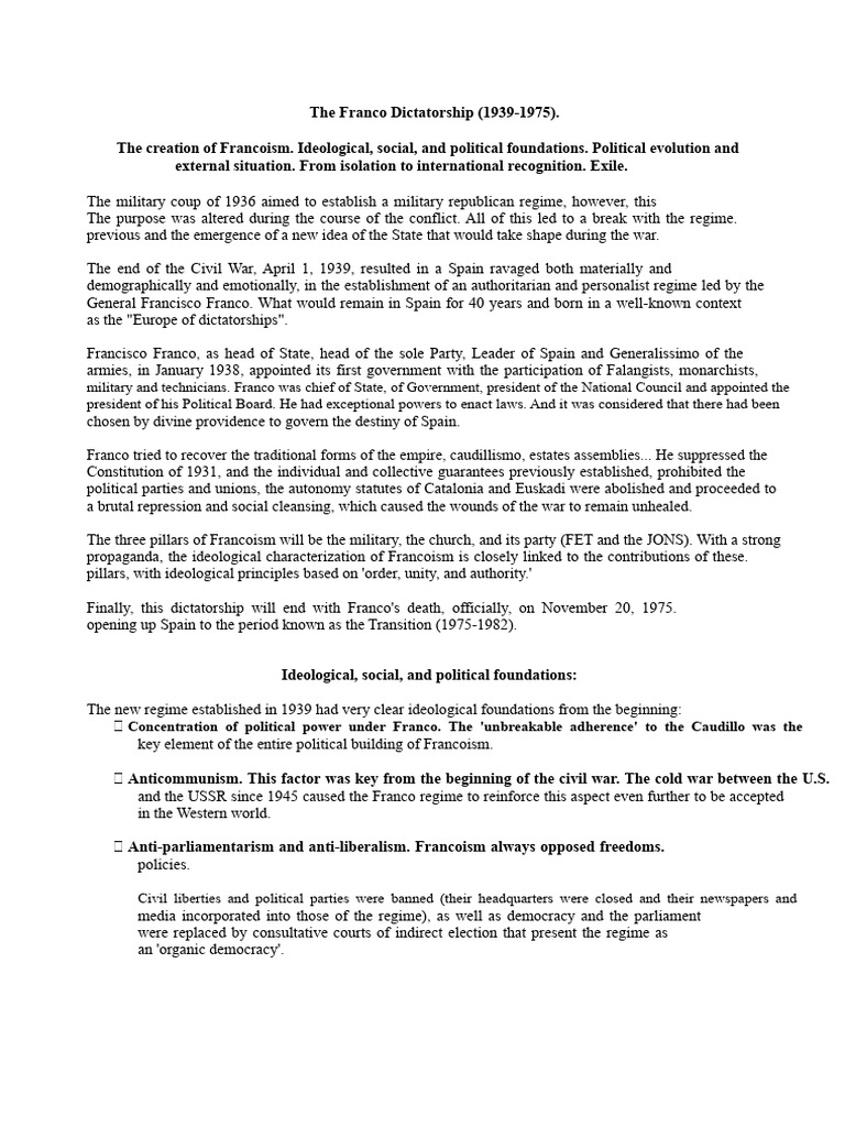 The Franco Dictatorship Selectivity - Longer Version. History of Spain ...