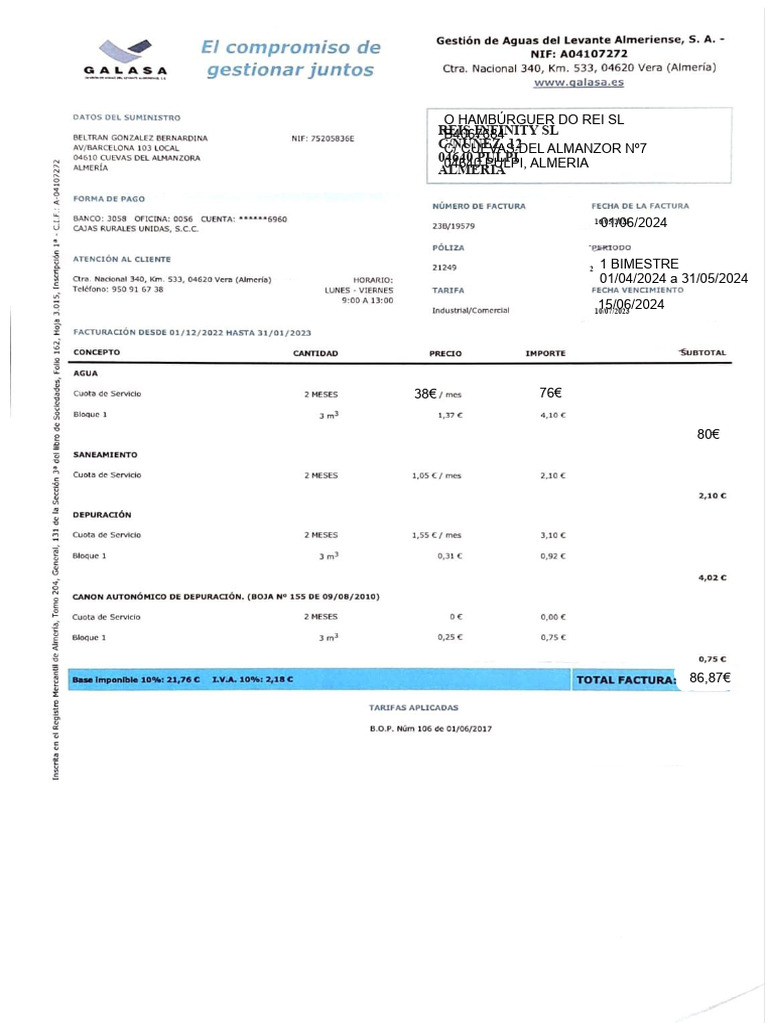 Fatura Galasa Abril e Maio | PDF