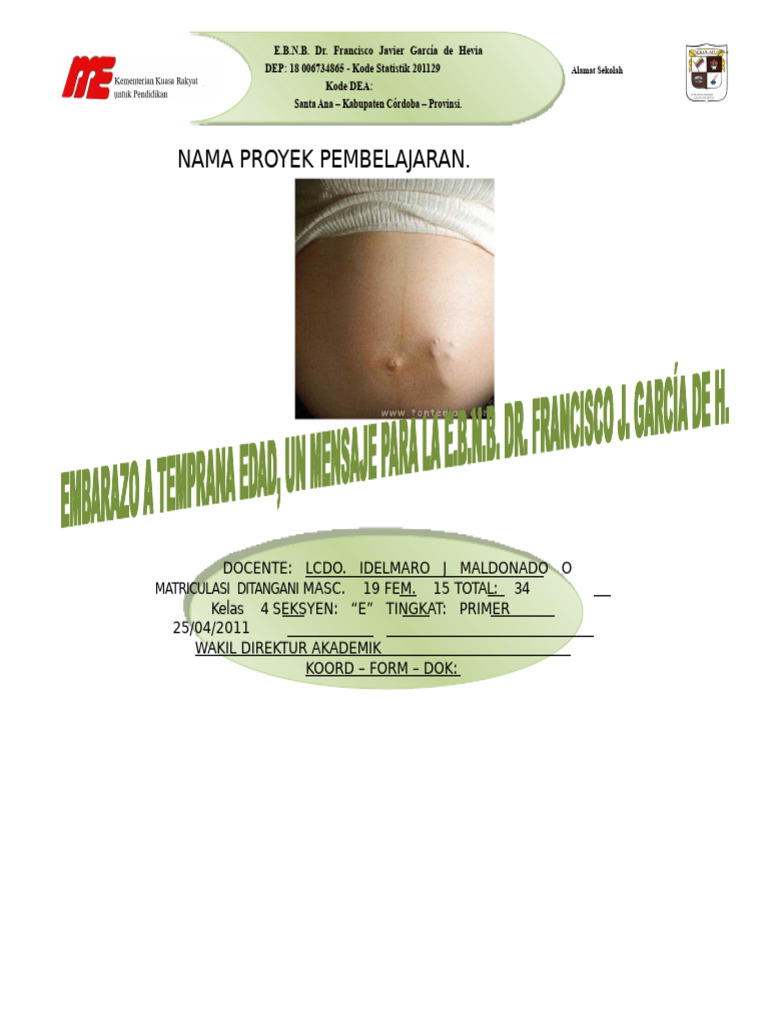PROYEK PEMBELAJARAN 5 Kehamilan Usia Dini | PDF