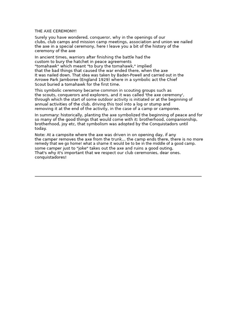 The Axe Ceremony | PDF