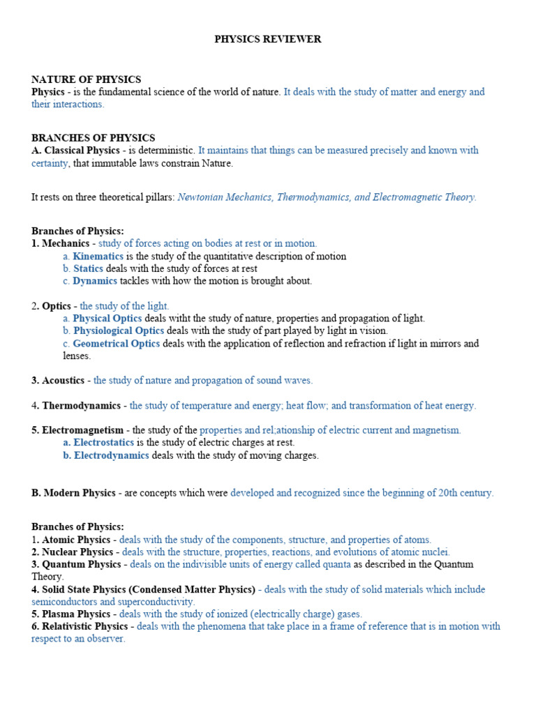 Reviewer of Physics and Despair 2 | PDF | Physics | Force