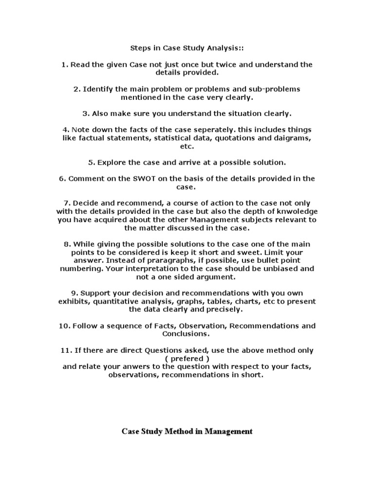 ## Analysisng Cases | PDF | Case Study | Decision Making