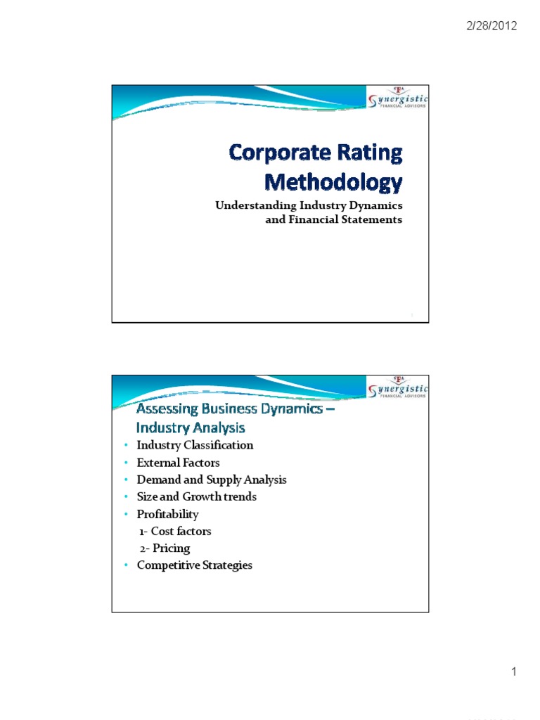 Corporate Rating Methodology - FSA | PDF | Equity (Finance) | Cash Flow ...