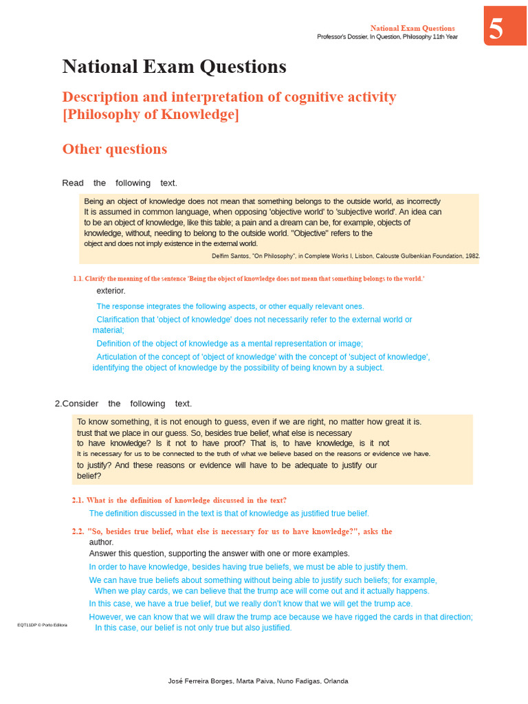 Eqt11 National Exam Questions Chap1 Other Questions | PDF | Knowledge ...