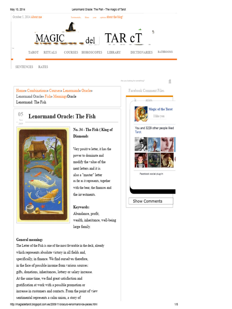 Lenormand Oracle - The Fish - The Magic of Tarot PDF | PDF | Economies