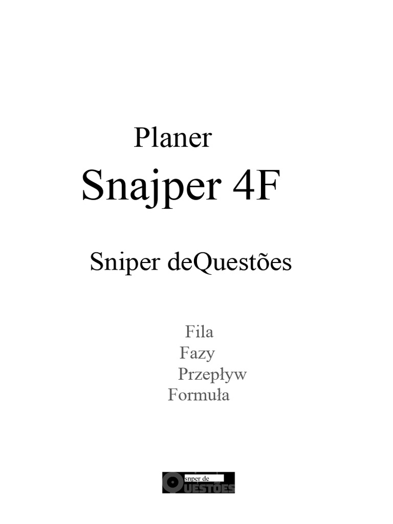 Planner 4F Sniper Z Questa Es | PDF