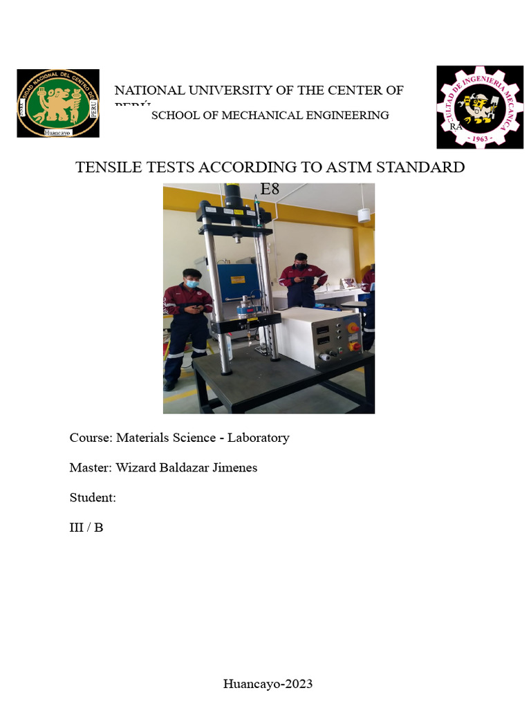 ASTM E8 Tensile Testing Overview | PDF | Strength Of Materials ...