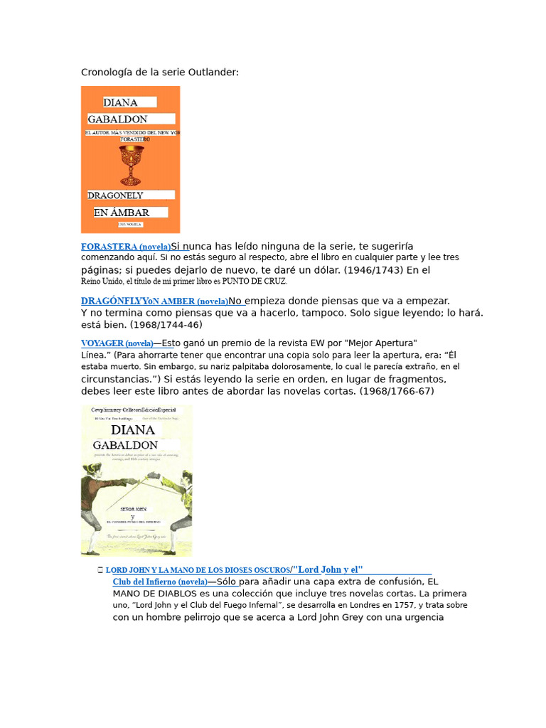 Cronología de La Serie Outlander | PDF