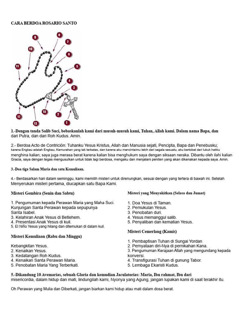 1 Cara Berdoa Rosario Suci | PDF