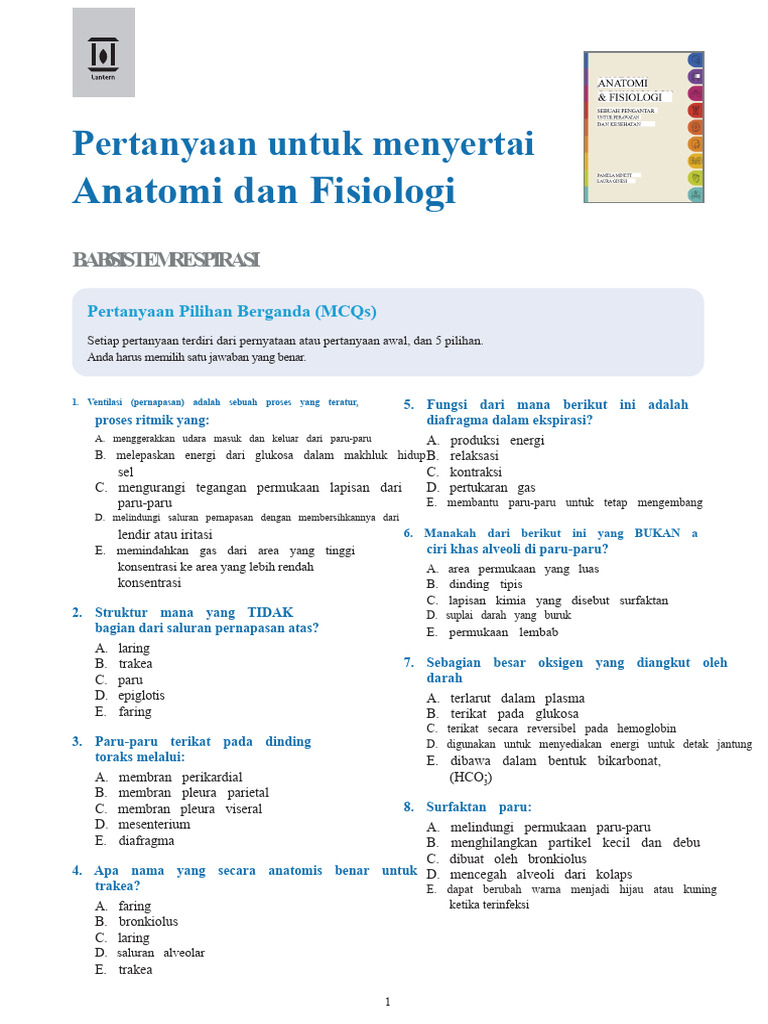Pertanyaan Penilaian Diri Bab 6 Sistem Pernafasan | PDF