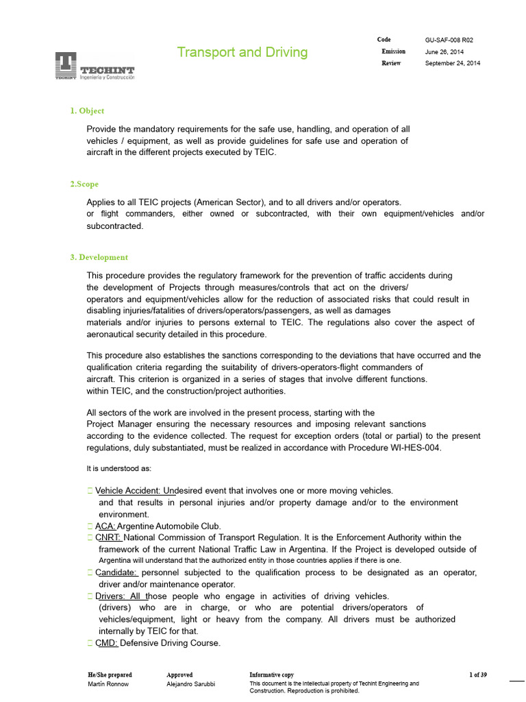 TEIC - Transport and Driving GU-SAF-008 | PDF | Aircraft | Traffic