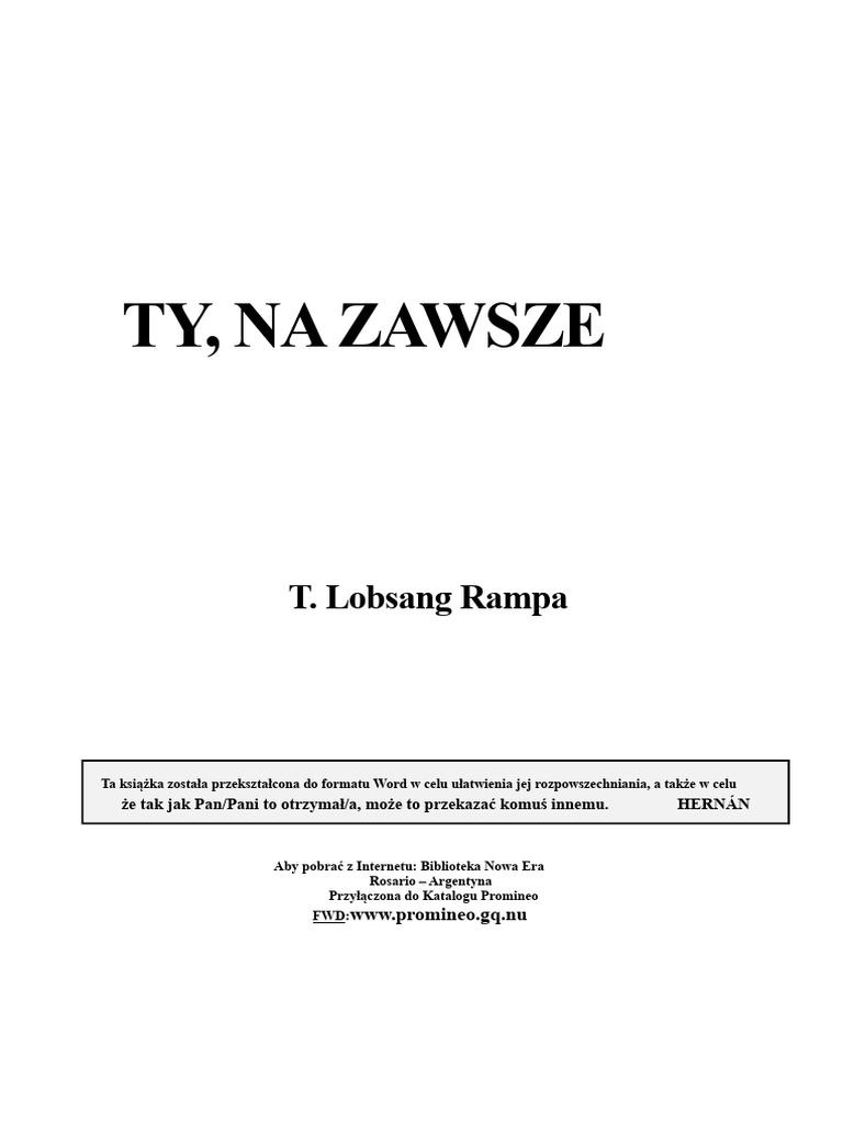 Ty Na Zawsze - Lobsang Rampa | PDF