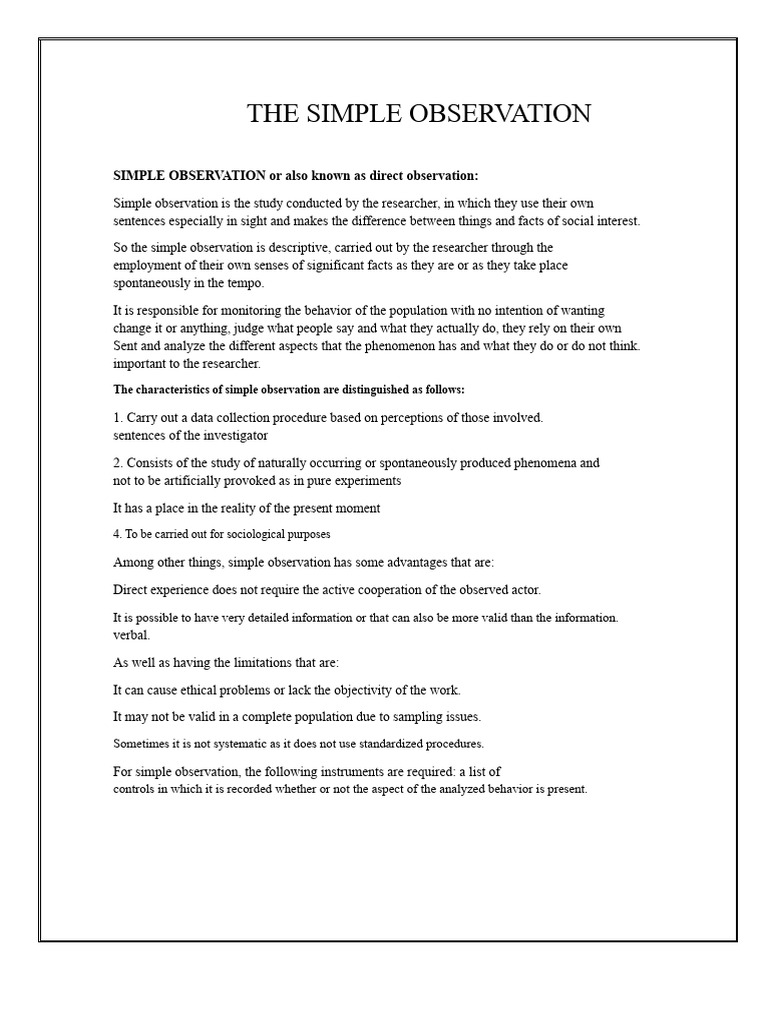 Simple Observation and Survey | PDF | Survey Methodology | Science