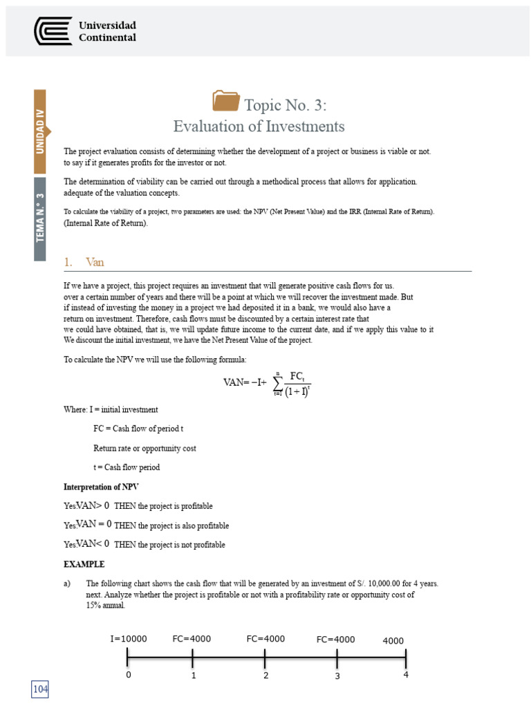 Investment Viability: NPV & IRR Explained | PDF | Net Present Value ...