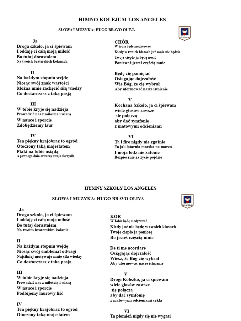 Hymn of The School | PDF