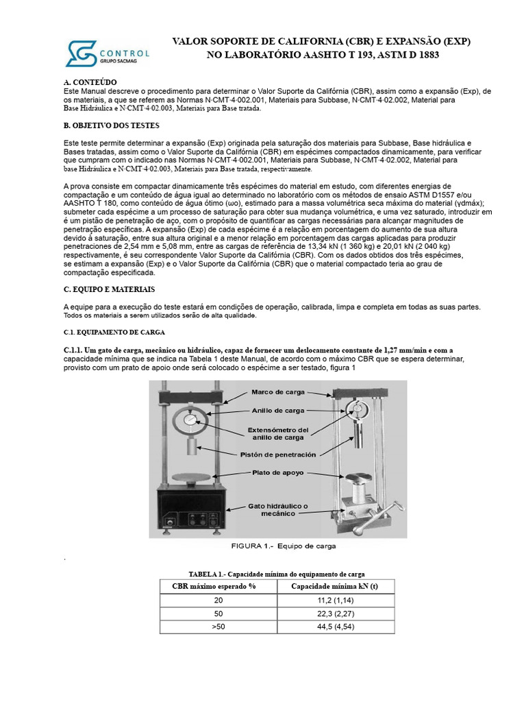 AASHTO T 193, ASTM D 1883 CBR Base Hidráulica PDF | PDF | Sistema de ...