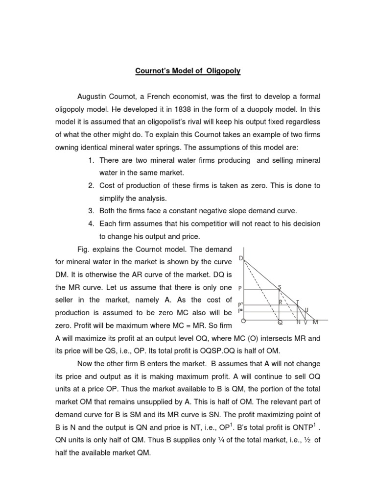 Cournot's Model of Oligopoly | PDF | Value Added Tax | Central Banks