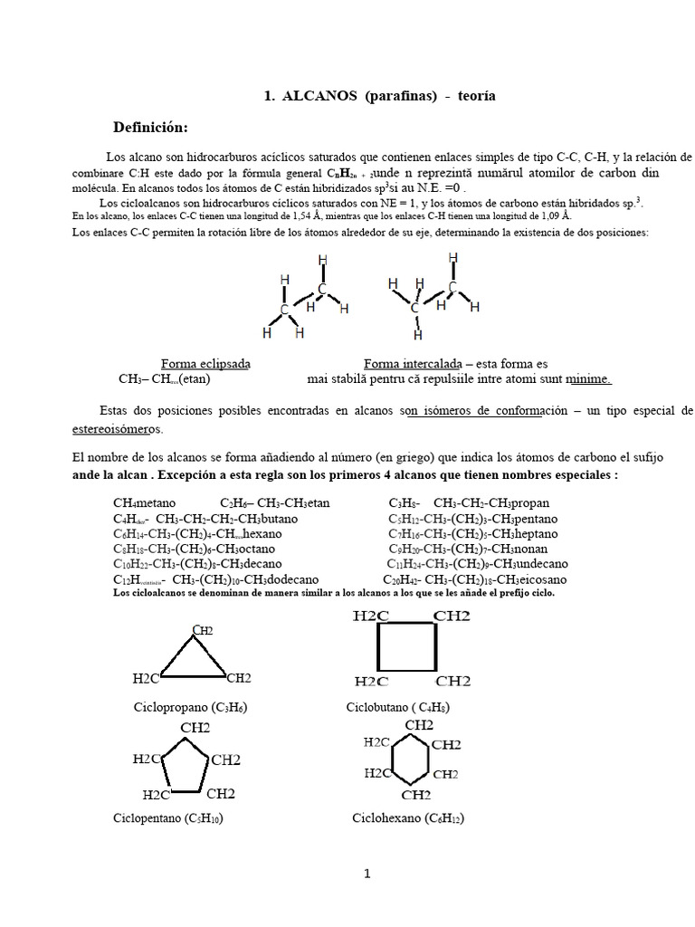 Estructura y Nomenclatura de Alcanos | PDF | Alcano | Isómero