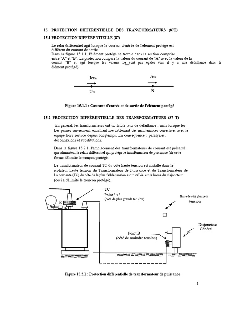 Chapitre 15 - Protection Différentielle Des Transformateurs (87T) | PDF ...
