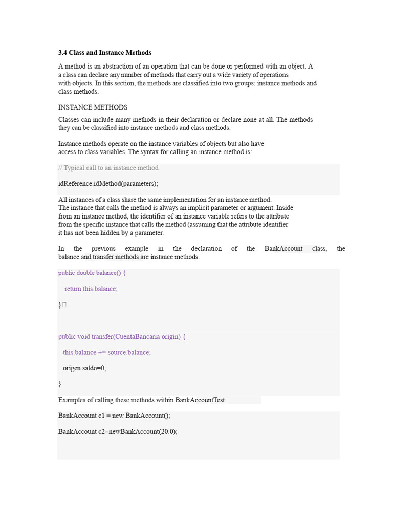 Instance vs Class Methods Explained | PDF | Method (Computer ...