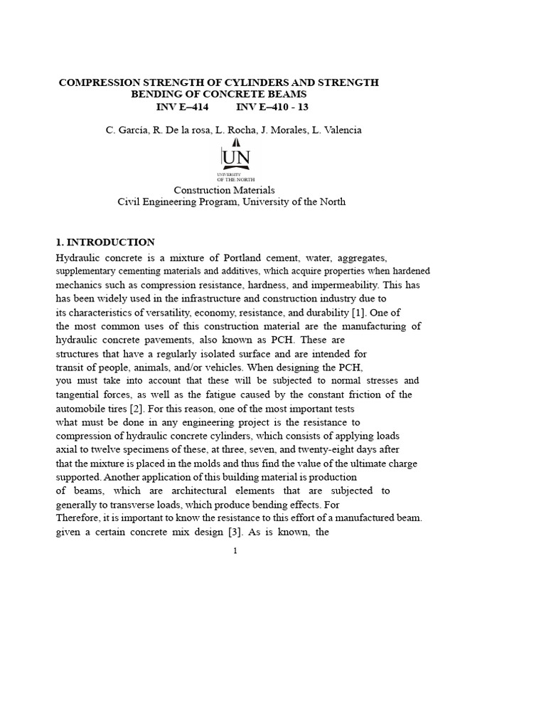 Compression and Flexural Strength Testing of Hydraulic Concrete | PDF ...