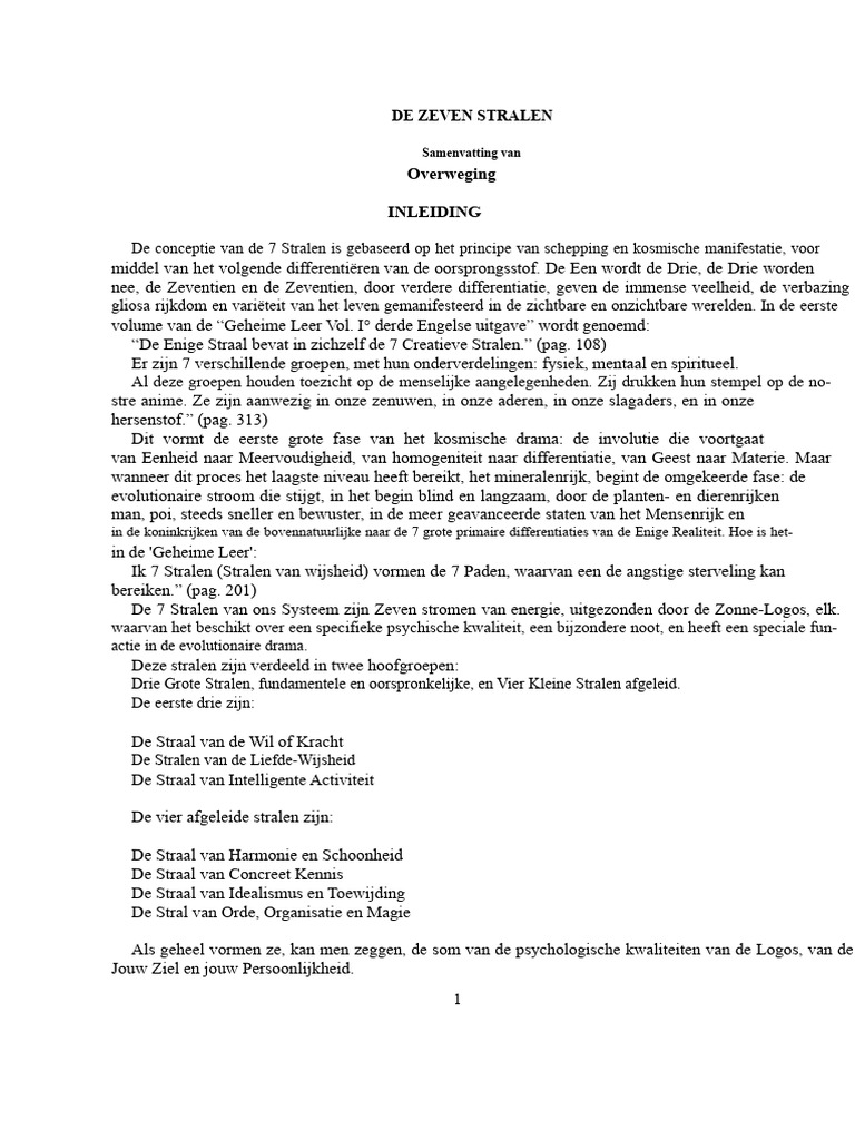 DE ZEVEN STRALEN - Synthese Van Roberto Assagioli | PDF