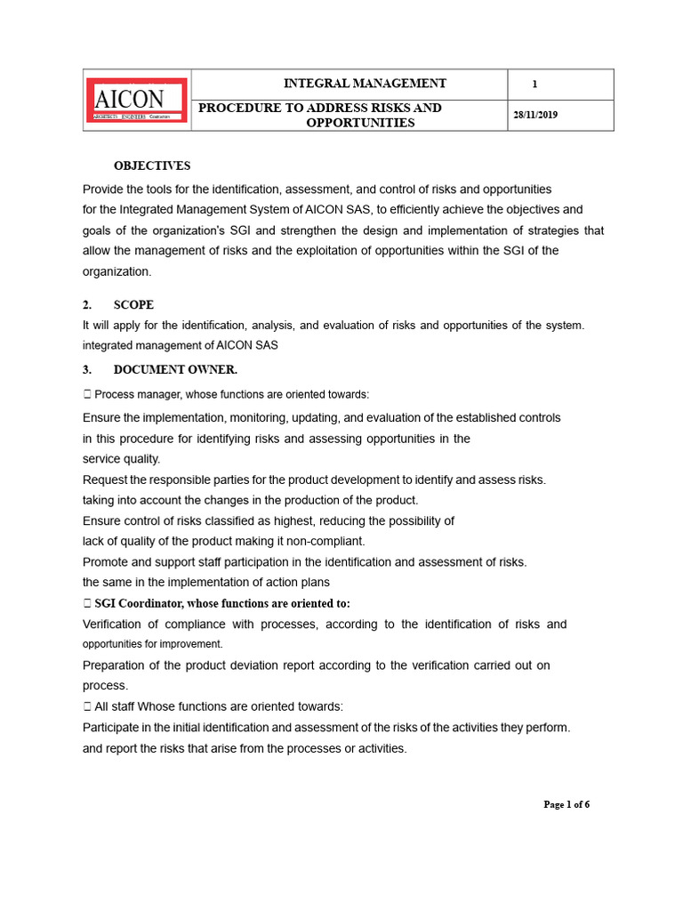 Risk and Opportunity Management Guide | PDF | Risk | Risk Assessment