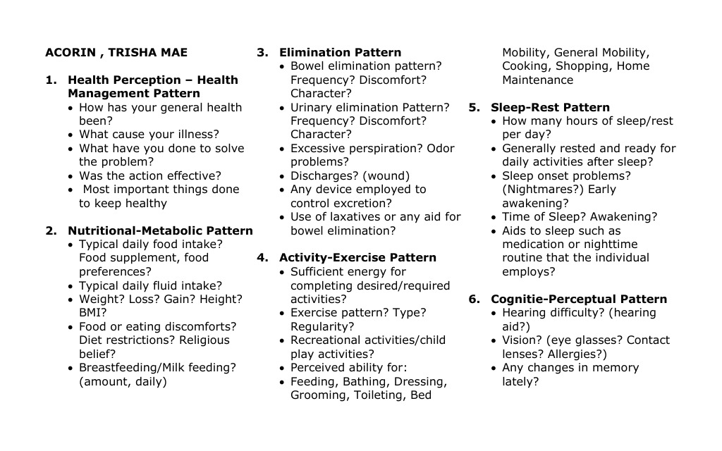 Gordon's | PDF | Eating | Sleep