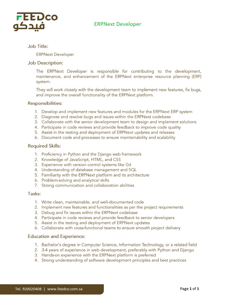 ERPNext Developer | PDF