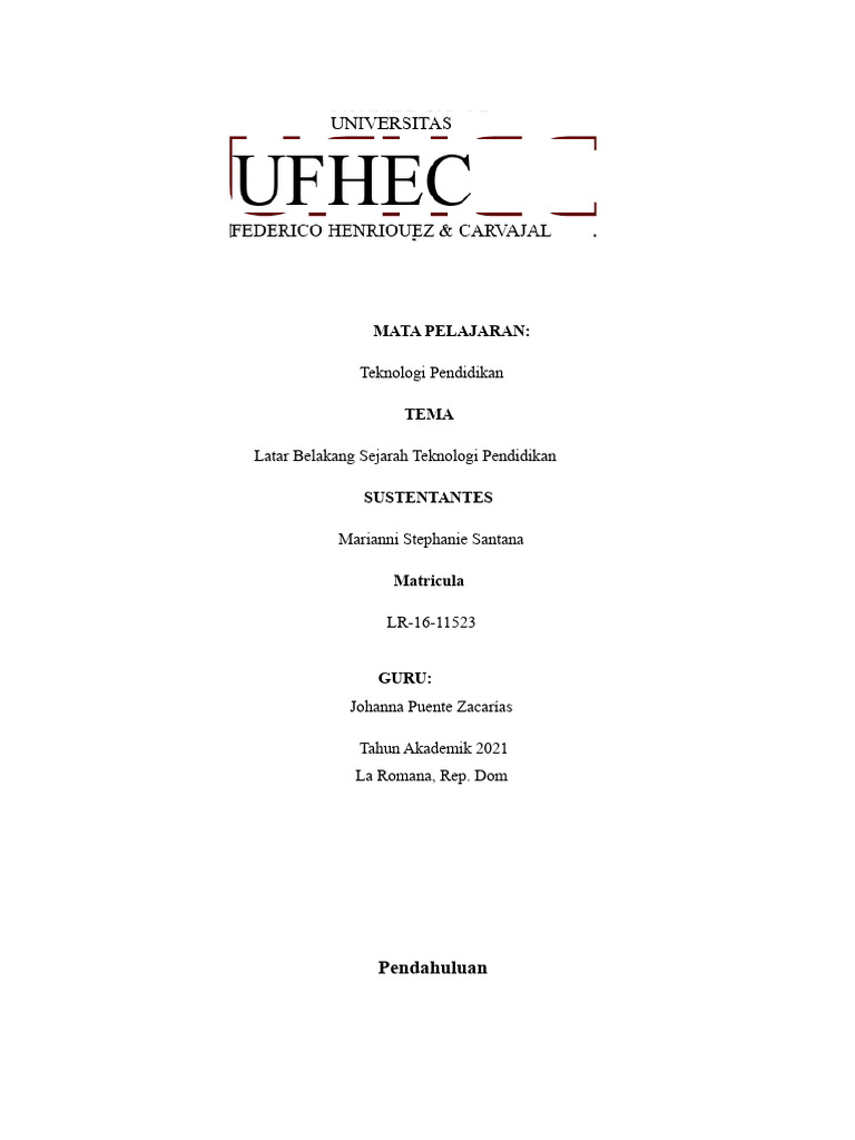 Latar Belakang Sejarah Teknologi Pendidikan | PDF