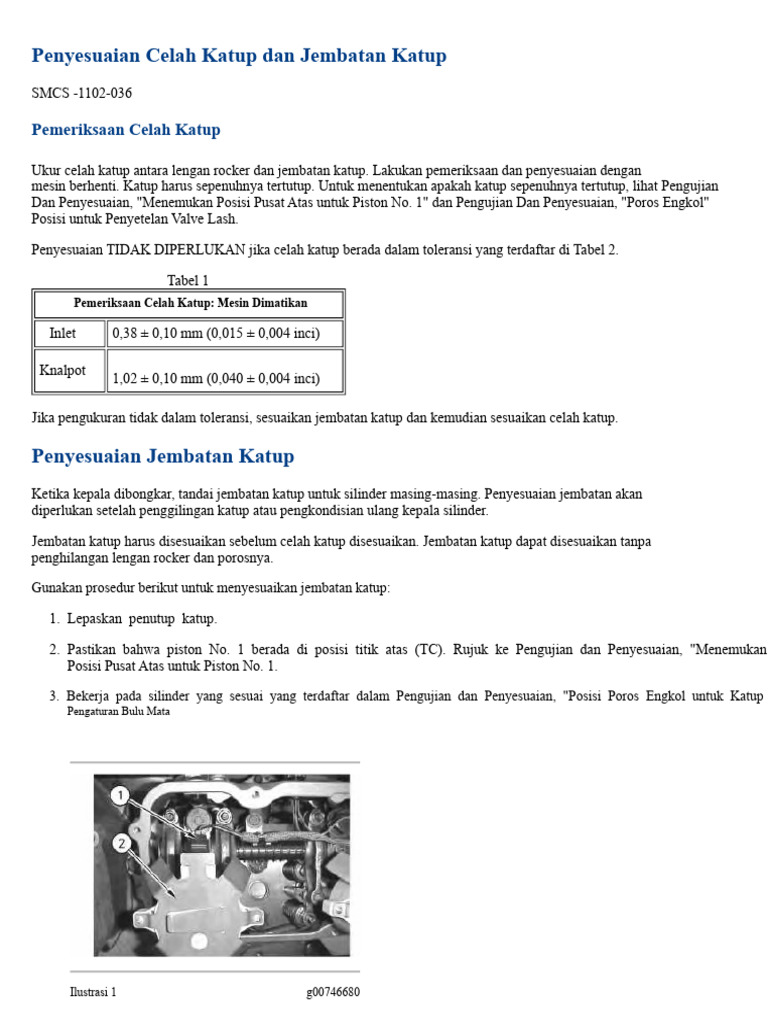 Penyesuaian Celah dan Jembatan Katup | PDF