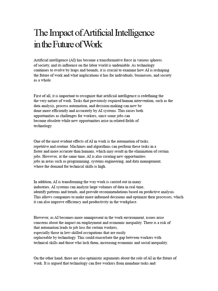 AI's Transformative Role in Future Work | PDF | Artificial Intelligence ...