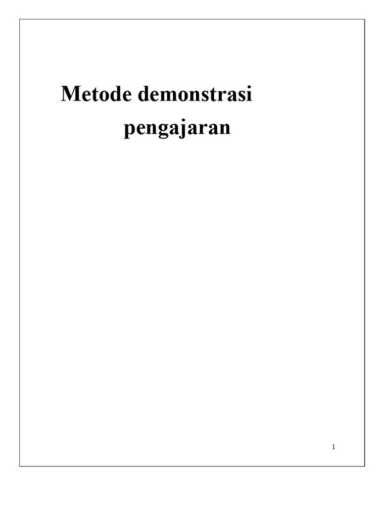 Metode Demonstrasi | PDF