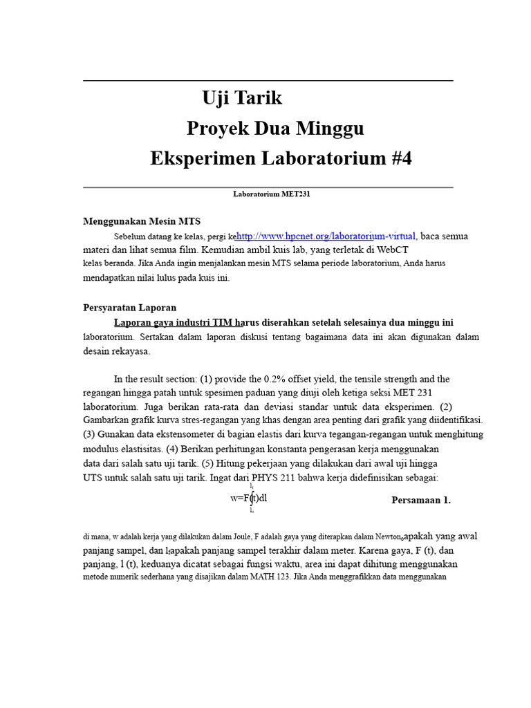 Uji Tarik Aluminium dan Baja MET231 | PDF