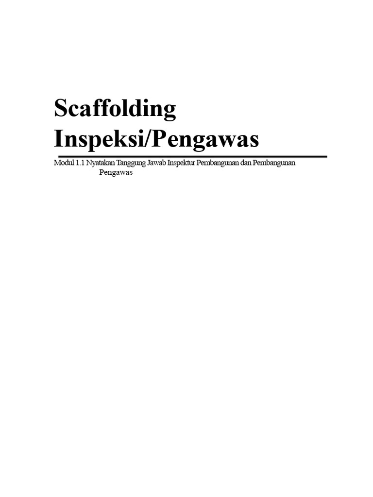 Pengawas Inspeksi Perancah Semua Modul | PDF