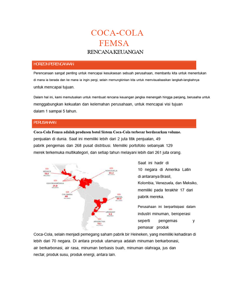 Perencanaan Keuangan Perusahaan Coca-Cola FEMSA | PDF