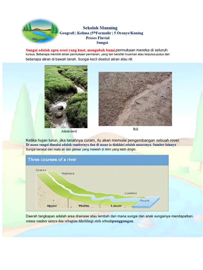 Proses Erosi dan Pengangkutan Sungai | PDF
