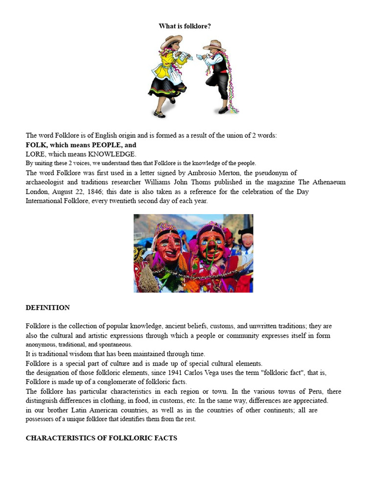 Examples of Peruvian Folklore | PDF | Folklore | Peru