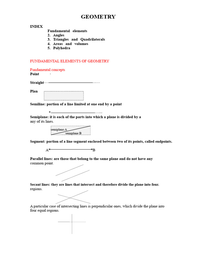 1st Year of Secondary Education. Geometry Notes | PDF | Triangle ...