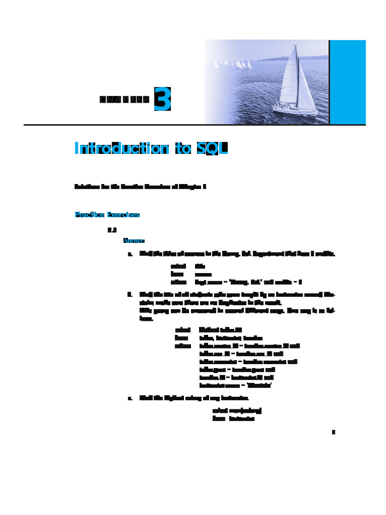 Jawaban Latihan Buku Teks SQL | PDF