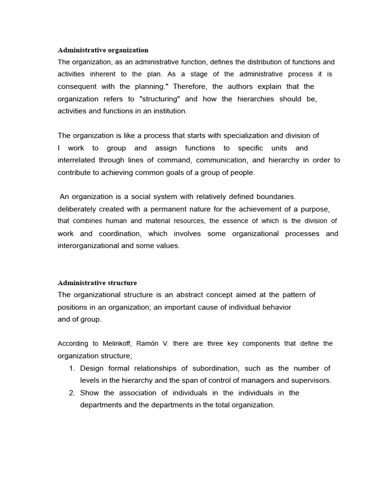 Understanding Administrative Organization | PDF | Performance Appraisal ...