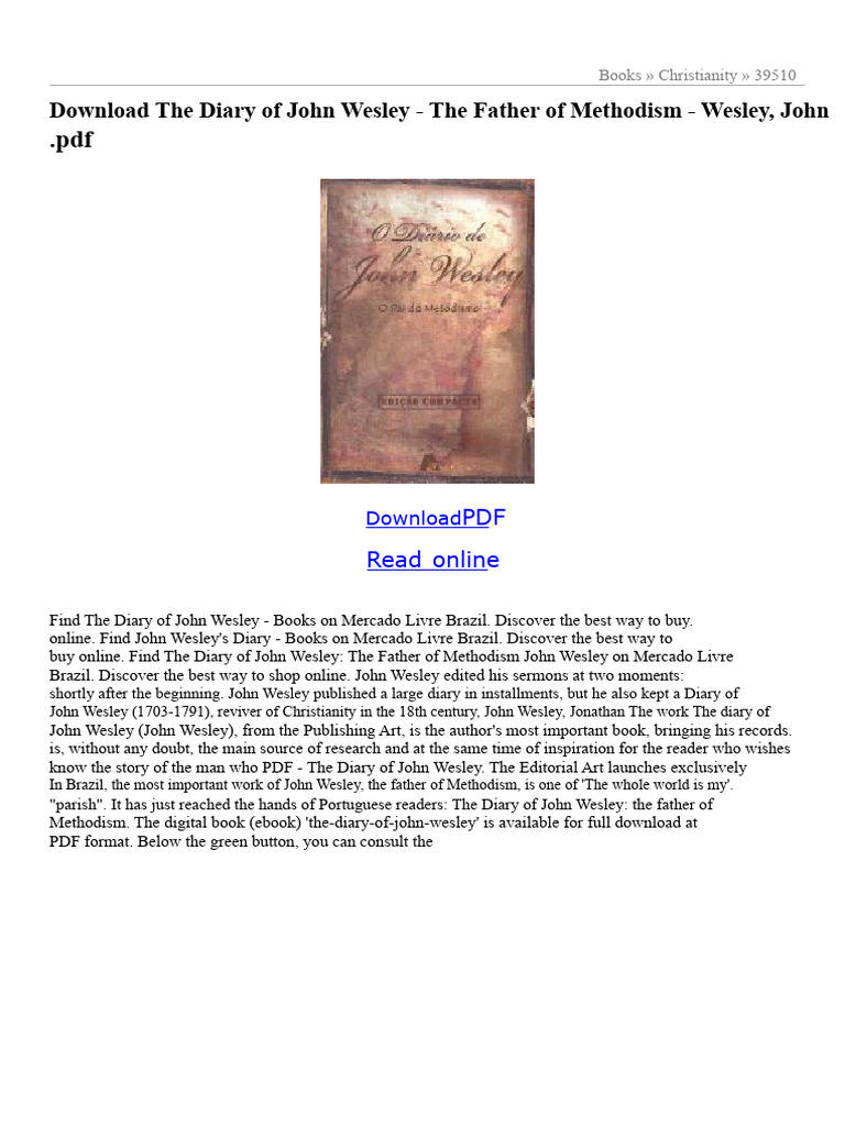 John Wesley's Diary: Methodism Insights | PDF