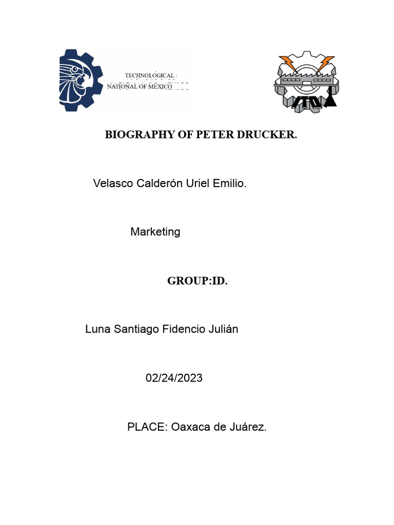 Biography of Peter Drucker | PDF