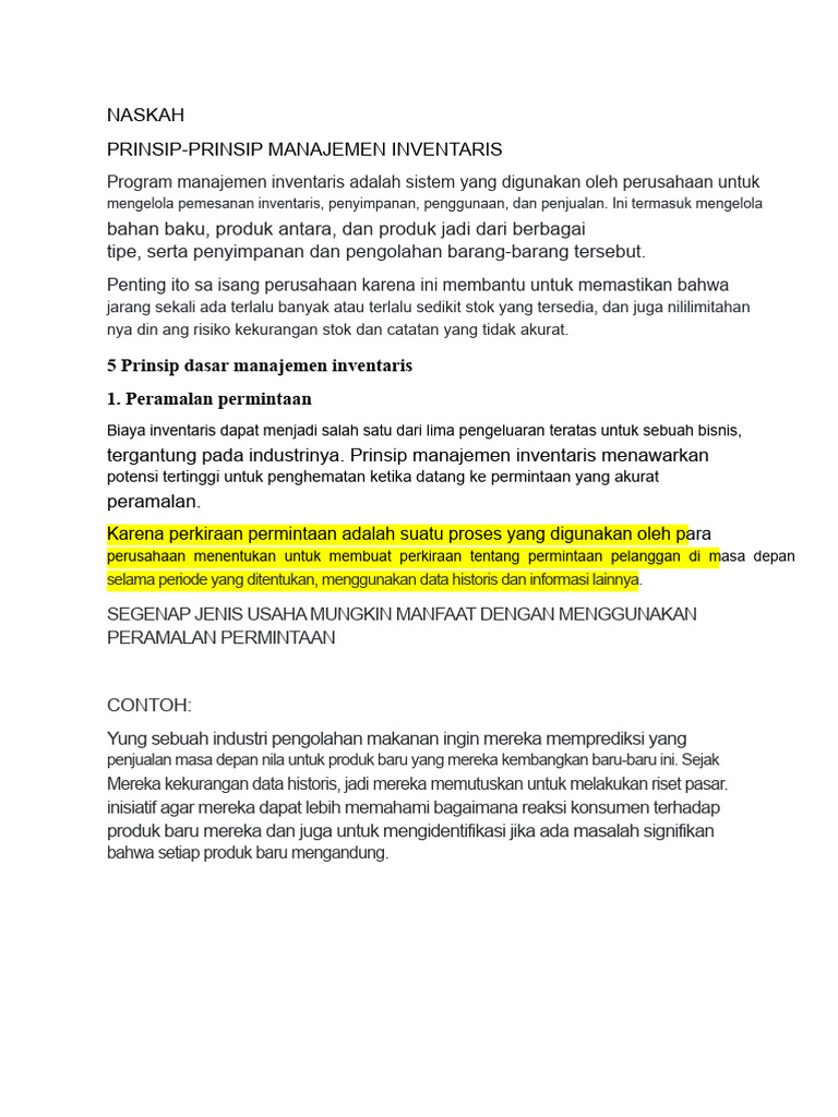 Prinsip-Prinsip Manajemen Persediaan | PDF