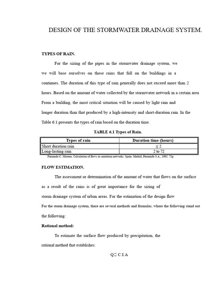 Design of The Storm Drainage System. | PDF | Rain | Storm Drain